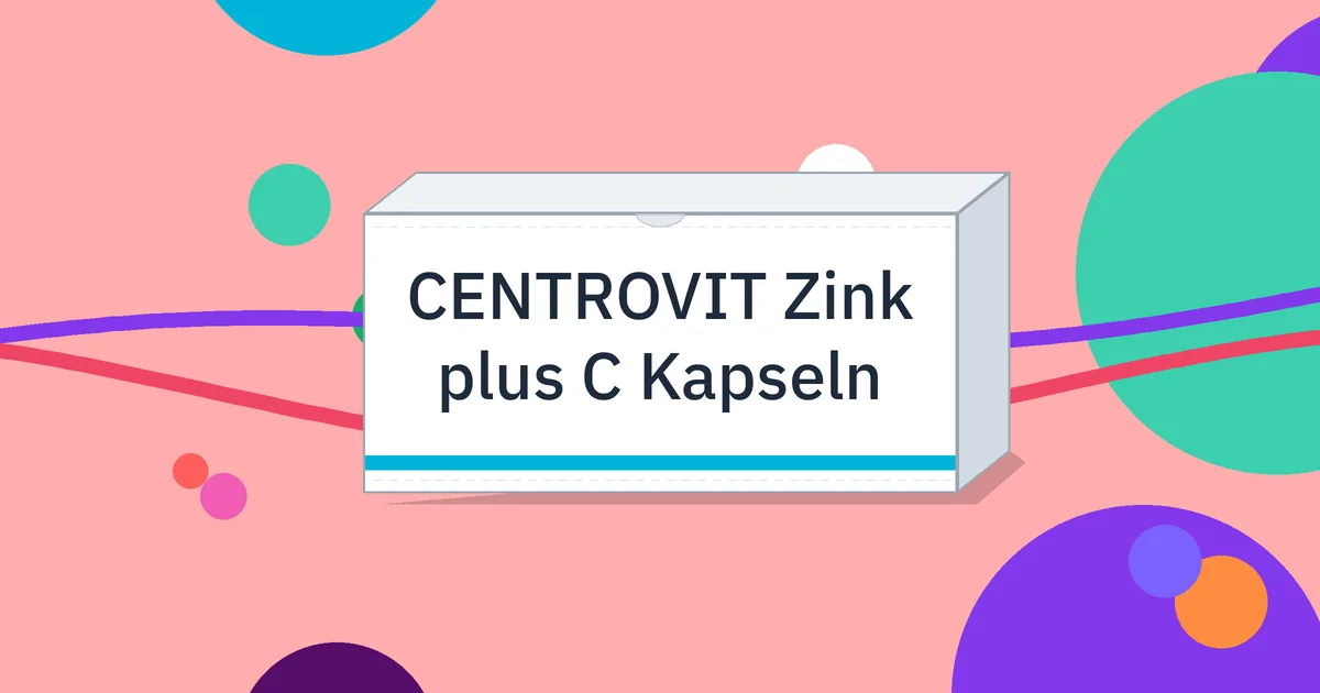 Symbolbild: Packung mit der Aufschrift CENTROVIT Zink plus C Kapseln (PZN 19684308) – Verfügbarkeit und Bezug in Apotheken in Frankfurt am Main