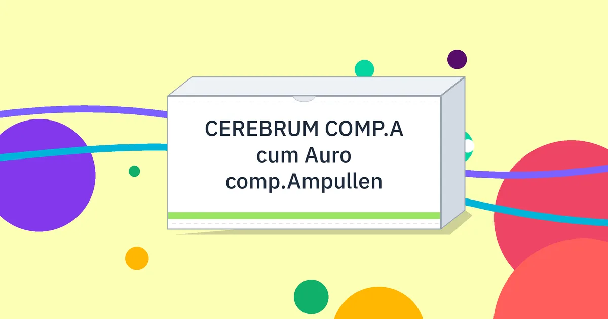 Symbolbild: Packung mit der Aufschrift CEREBRUM COMP.A cum Auro comp.Ampullen (PZN 02085354) – Verfügbarkeit und Bezug in Apotheken in Frankfurt am Main