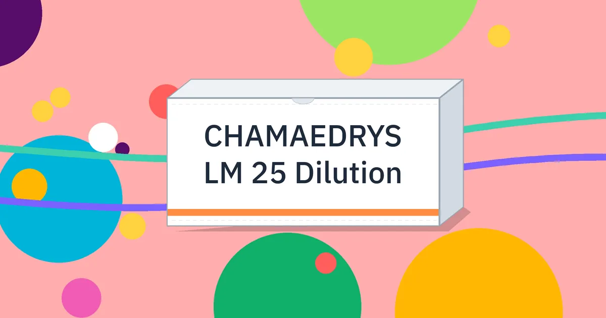 Symbolbild: Packung mit der Aufschrift CHAMAEDRYS LM 25 Dilution (PZN 13438666) – Verfügbarkeit und Bezug in Apotheken in Frankfurt am Main
