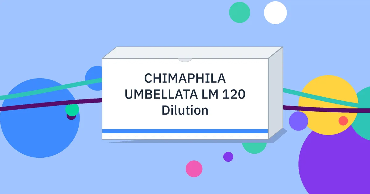 Symbolbild: Packung mit der Aufschrift CHIMAPHILA UMBELLATA LM 120 Dilution (PZN 12813694) – Verfügbarkeit und Bezug in Apotheken in Frankfurt am Main