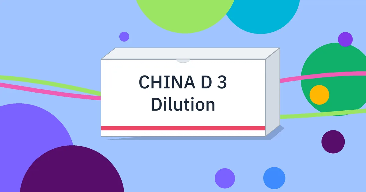 Symbolbild: Packung mit der Aufschrift CHINA D 3 Dilution (PZN 00199450) – Verfügbarkeit und Bezug in Apotheken in Frankfurt am Main