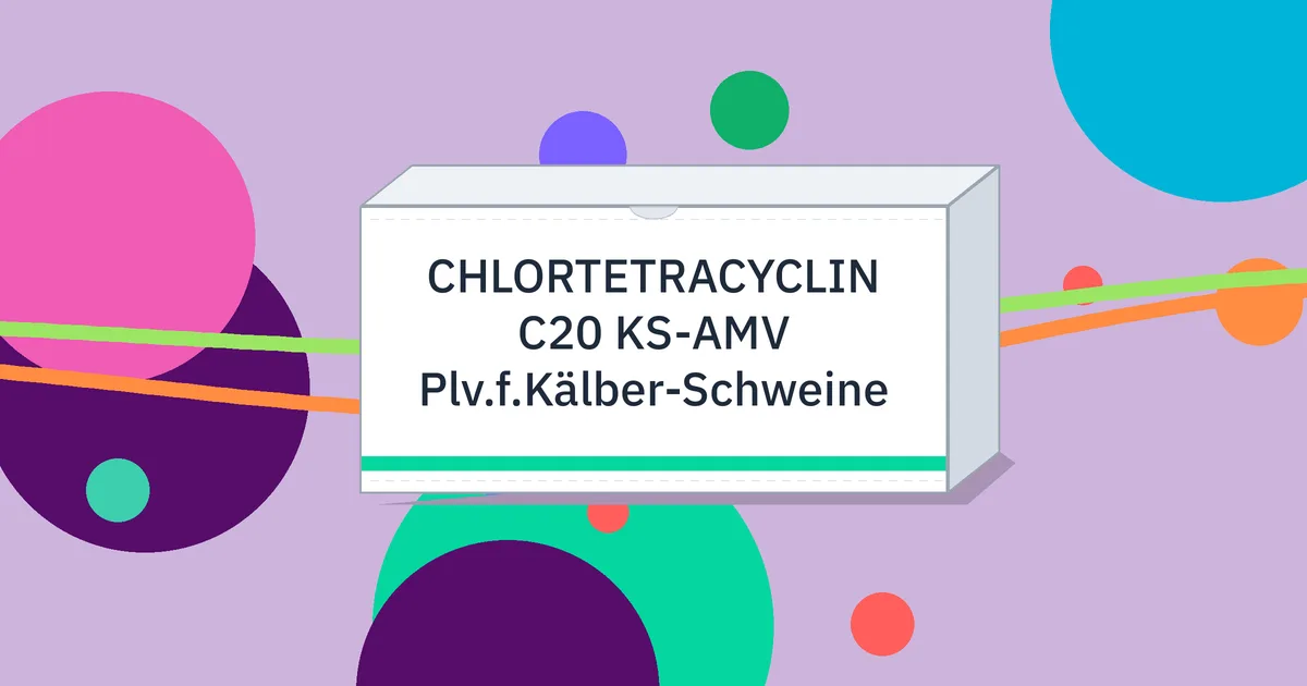 Symbolbild: Packung mit der Aufschrift CHLORTETRACYCLIN C20 KS-AMV Plv.f.Kälber-Schweine (PZN 02470750) – Verfügbarkeit und Bezug in Apotheken in Frankfurt am Main