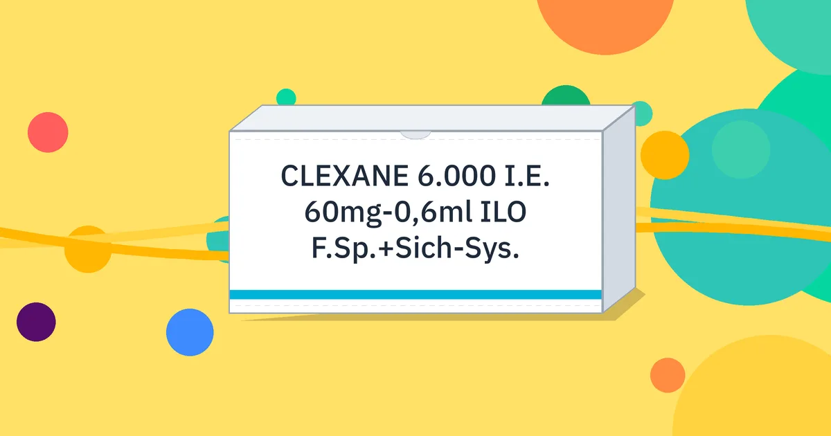 Symbolbild: Packung mit der Aufschrift CLEXANE 6.000 I.E. 60mg-0,6ml ILO F.Sp.+Sich-Sys. (PZN 15814926) – Verfügbarkeit und Bezug in Apotheken in Frankfurt am Main