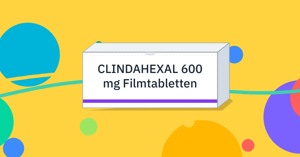 Symbolbild: Packung mit der Aufschrift CLINDAHEXAL 600 mg Filmtabletten (PZN 16851881) – Verfügbarkeit und Bezug in Apotheken in Frankfurt am Main