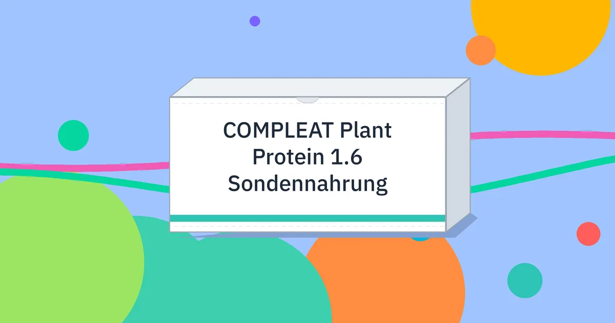 Symbolbild: Packung mit der Aufschrift COMPLEAT Plant Protein 1.6 Sondennahrung (PZN 18598357) – Verfügbarkeit und Bezug in Apotheken in Frankfurt am Main