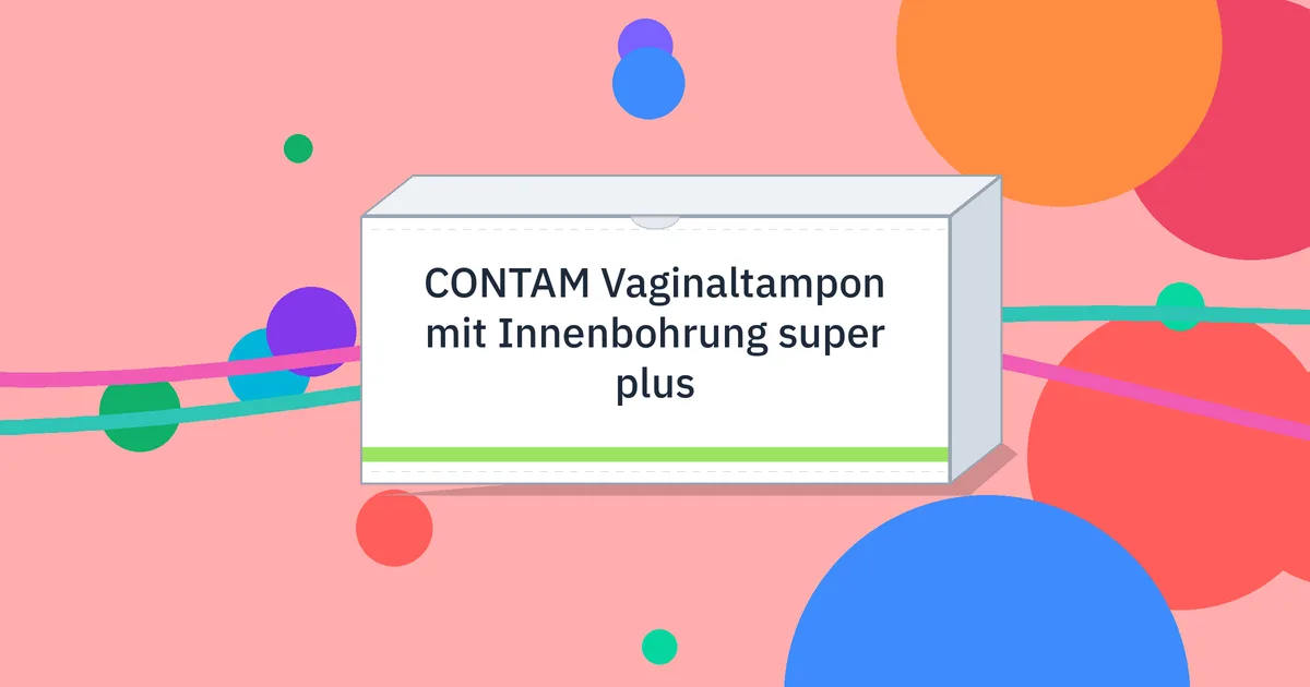 Symbolbild: Packung mit der Aufschrift CONTAM Vaginaltampon mit Innenbohrung super plus (PZN 14022347) – Verfügbarkeit und Bezug in Apotheken in Frankfurt am Main