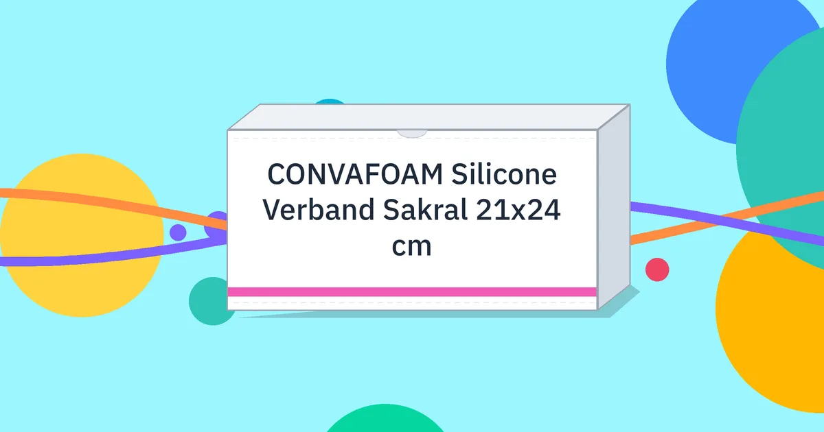 Symbolbild: Packung mit der Aufschrift CONVAFOAM Silicone Verband Sakral 21x24 cm (PZN 20629378) – Verfügbarkeit und Bezug in Apotheken in Frankfurt am Main