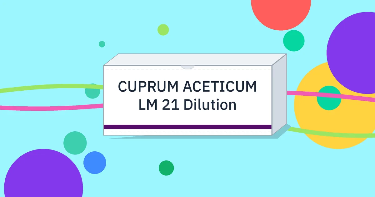Symbolbild: Packung mit der Aufschrift CUPRUM ACETICUM LM 21 Dilution (PZN 12837393) – Verfügbarkeit und Bezug in Apotheken in Frankfurt am Main