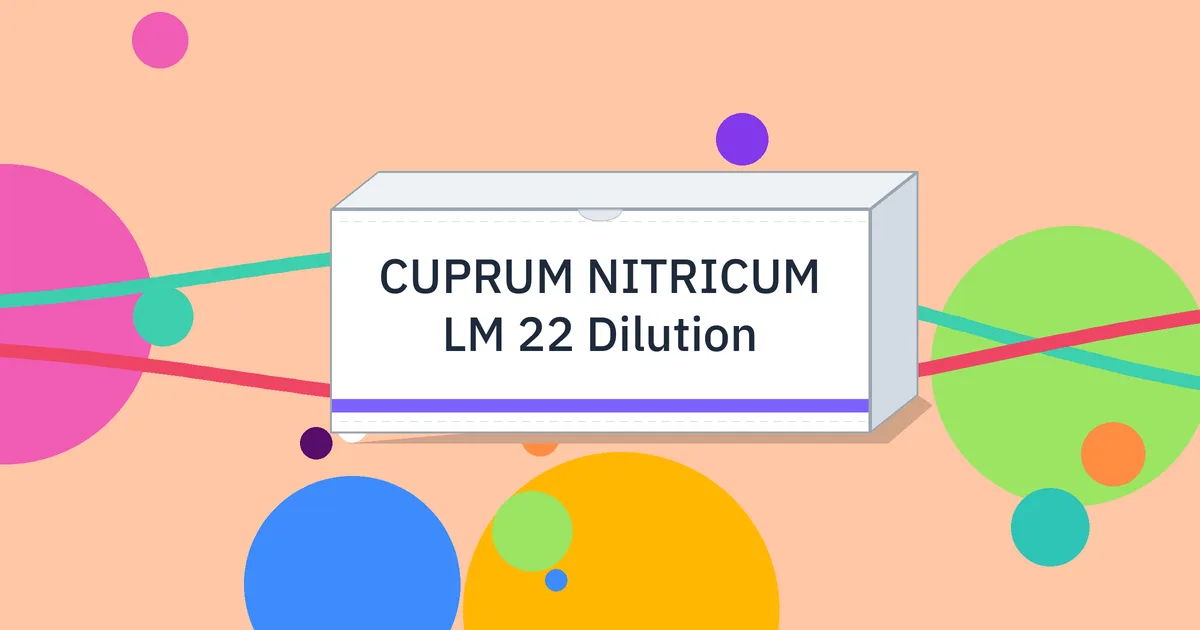 Symbolbild: Packung mit der Aufschrift CUPRUM NITRICUM LM 22 Dilution (PZN 12838694) – Verfügbarkeit und Bezug in Apotheken in Frankfurt am Main