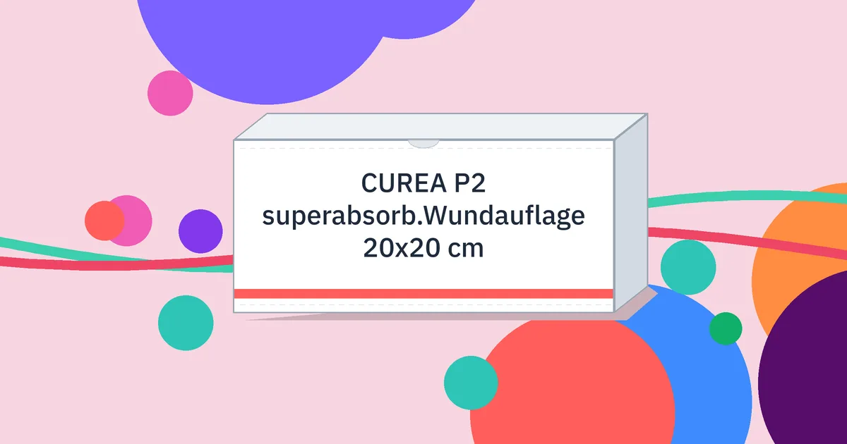 Symbolbild: Packung mit der Aufschrift CUREA P2 superabsorb.Wundauflage 20x20 cm (PZN 09238051) – Verfügbarkeit und Bezug in Apotheken in Frankfurt am Main