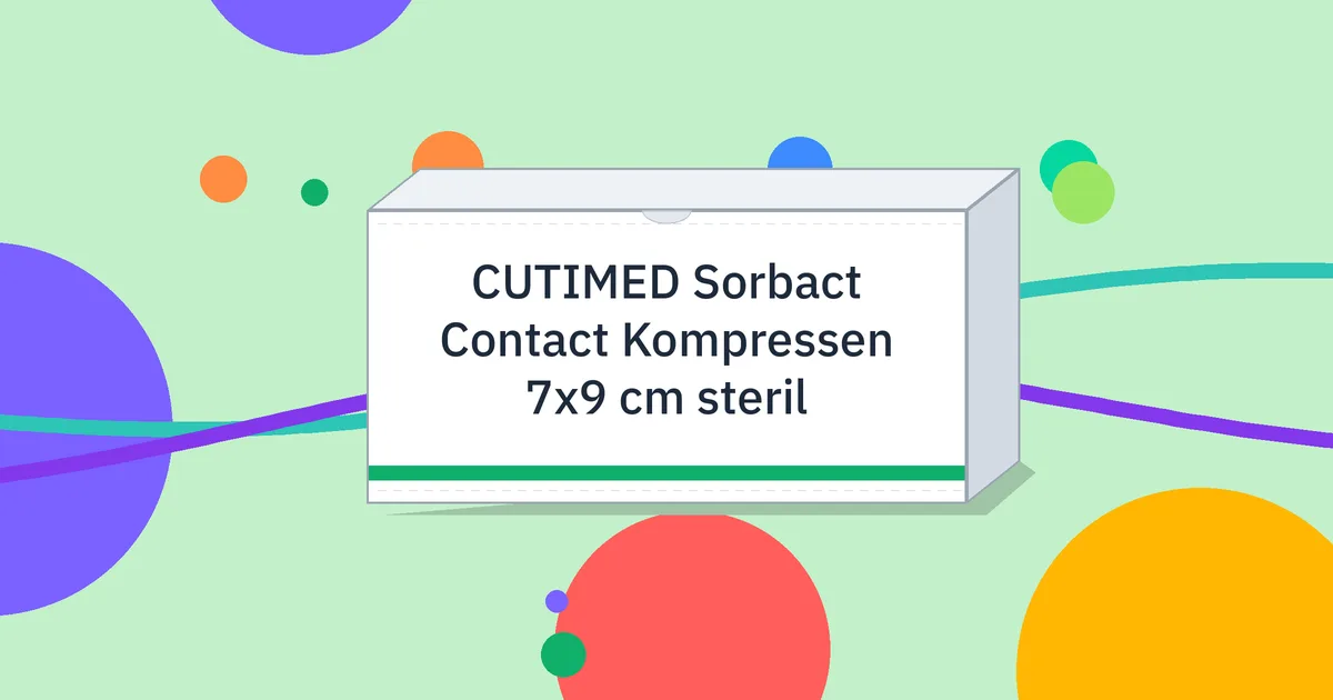 Symbolbild: Packung mit der Aufschrift CUTIMED Sorbact Contact Kompressen 7x9 cm steril (PZN 20373909) – Verfügbarkeit und Bezug in Apotheken in Frankfurt am Main