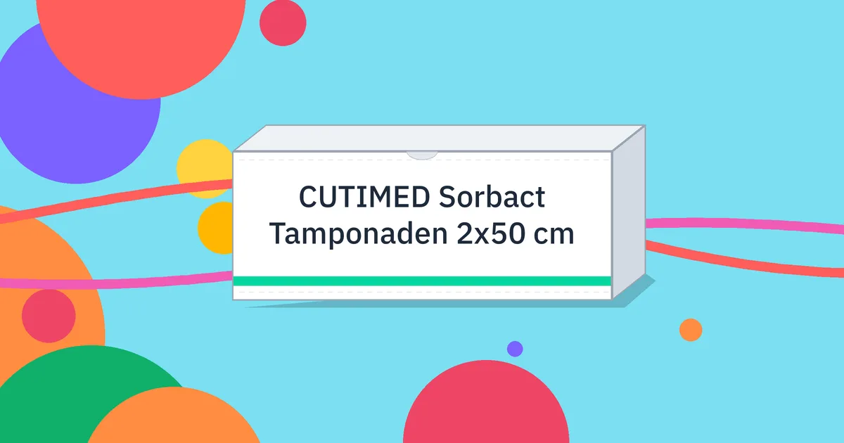 Symbolbild: Packung mit der Aufschrift CUTIMED Sorbact Tamponaden 2x50 cm (PZN 13154779) – Verfügbarkeit und Bezug in Apotheken in Frankfurt am Main