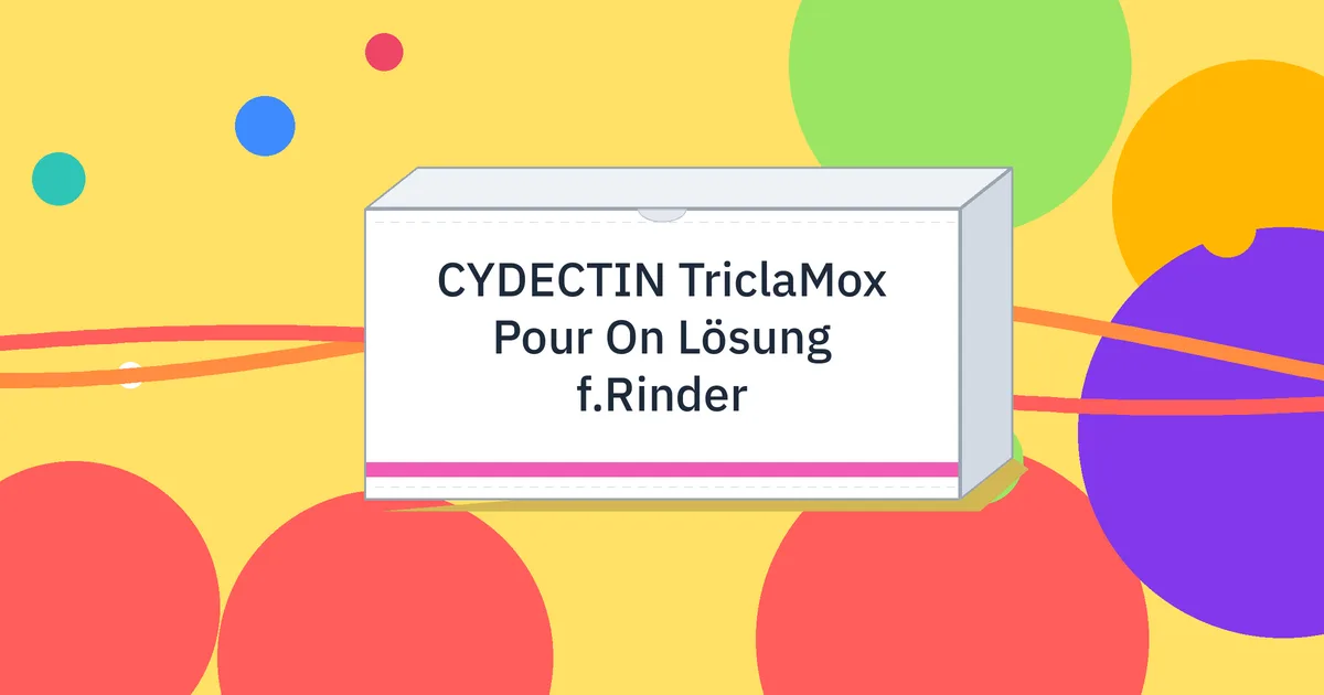 Symbolbild: Packung mit der Aufschrift CYDECTIN TriclaMox Pour On Lösung f.Rinder (PZN 01161768) – Verfügbarkeit und Bezug in Apotheken in Frankfurt am Main