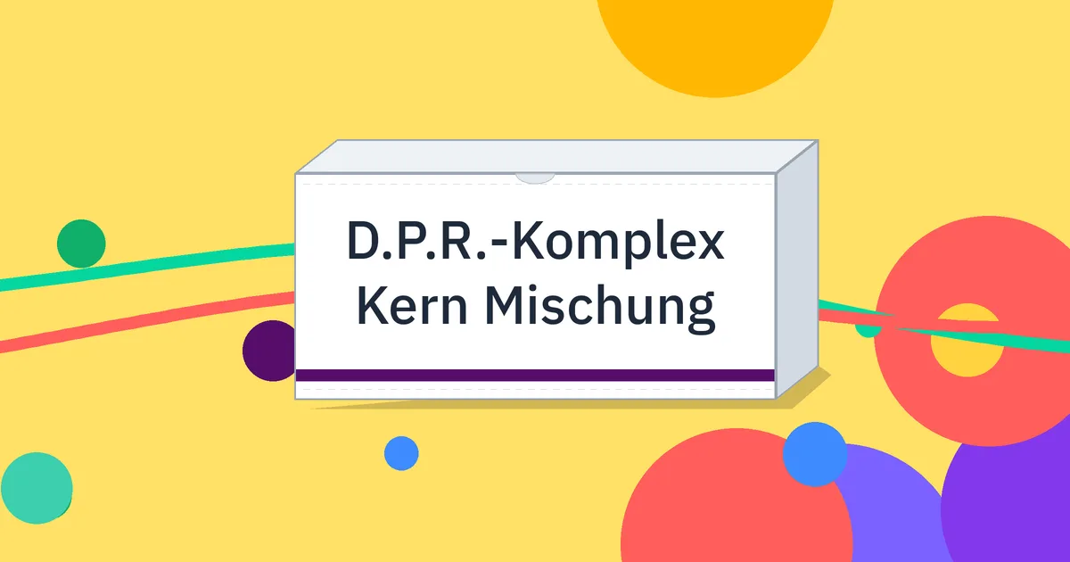 Symbolbild: Packung mit der Aufschrift D.P.R.-Komplex Kern Mischung (PZN 00324866) – Verfügbarkeit und Bezug in Apotheken in Frankfurt am Main