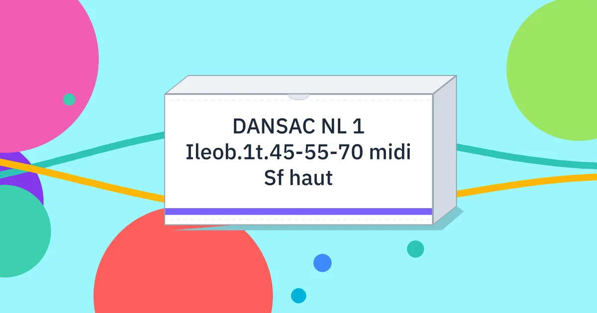 Symbolbild: Packung mit der Aufschrift DANSAC NL 1 Ileob.1t.45-55-70 midi Sf haut (PZN 10945747) – Verfügbarkeit und Bezug in Apotheken in Frankfurt am Main