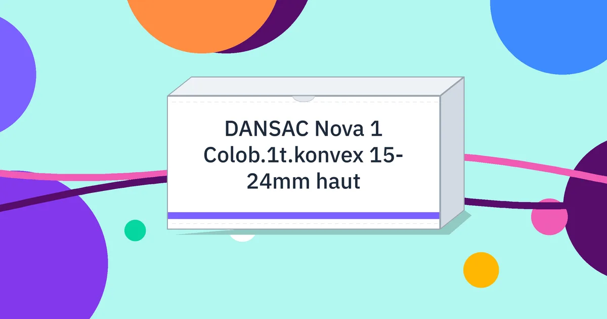 Symbolbild: Packung mit der Aufschrift DANSAC Nova 1 Colob.1t.konvex 15-24mm haut (PZN 03754923) – Verfügbarkeit und Bezug in Apotheken in Frankfurt am Main
