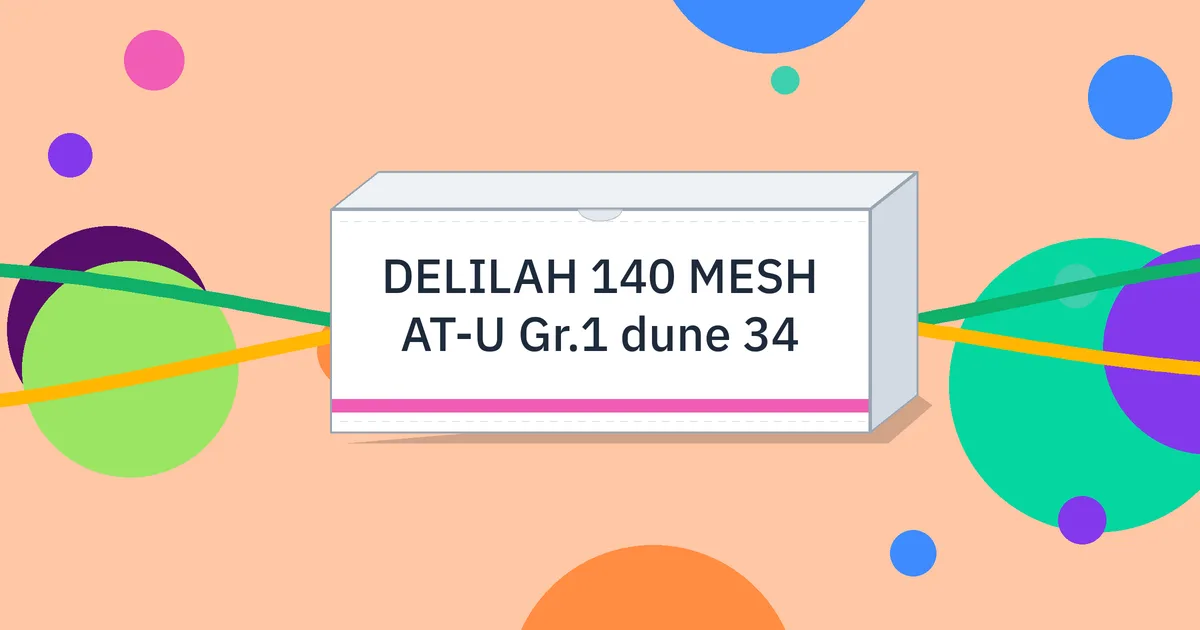 Symbolbild: Packung mit der Aufschrift DELILAH 140 MESH AT-U Gr.1 dune 34 (PZN 13850591) – Verfügbarkeit und Bezug in Apotheken in Frankfurt am Main