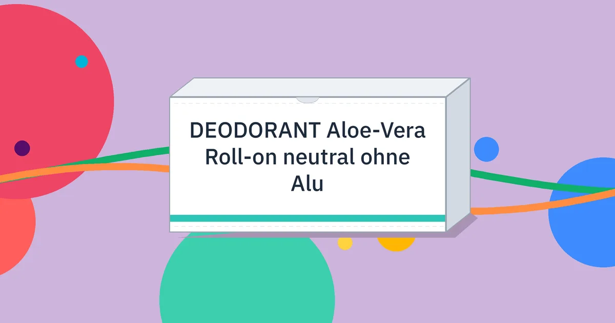 Symbolbild: Packung mit der Aufschrift DEODORANT Aloe-Vera Roll-on neutral ohne Alu (PZN 12146134) – Verfügbarkeit und Bezug in Apotheken in Frankfurt am Main