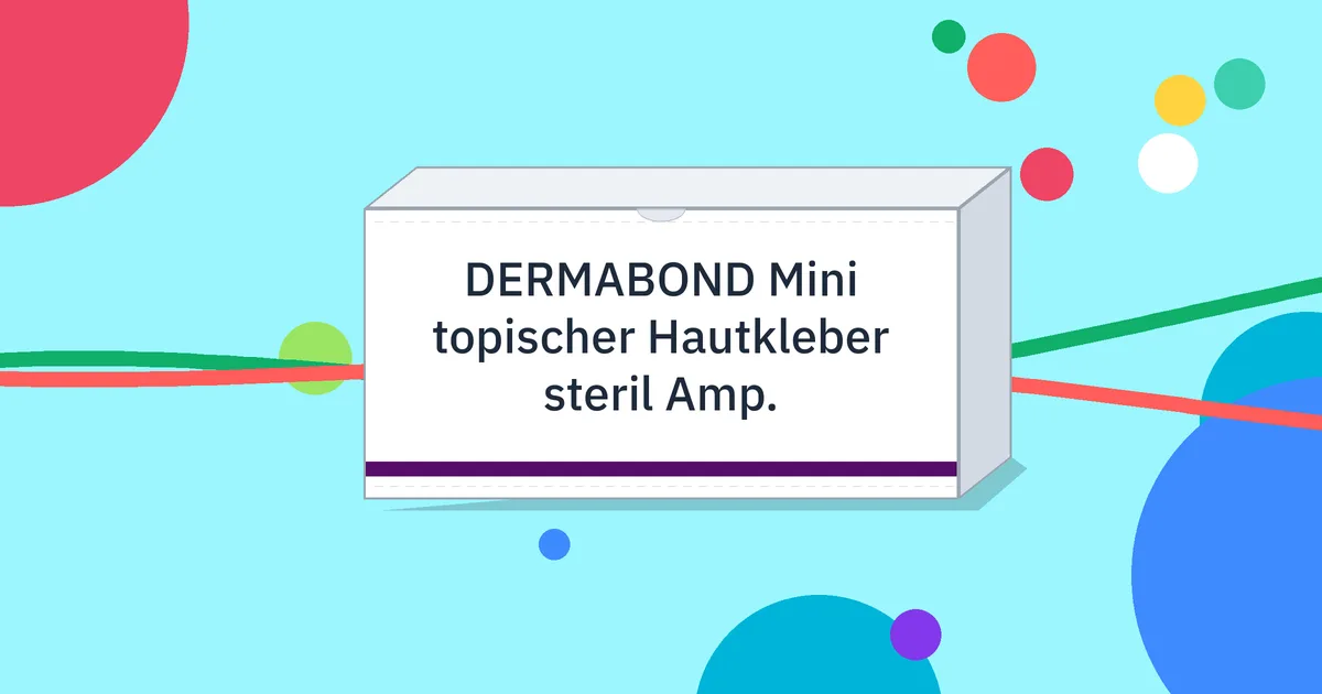 Symbolbild: Packung mit der Aufschrift DERMABOND Mini topischer Hautkleber steril Amp. (PZN 12776929) – Verfügbarkeit und Bezug in Apotheken in Frankfurt am Main