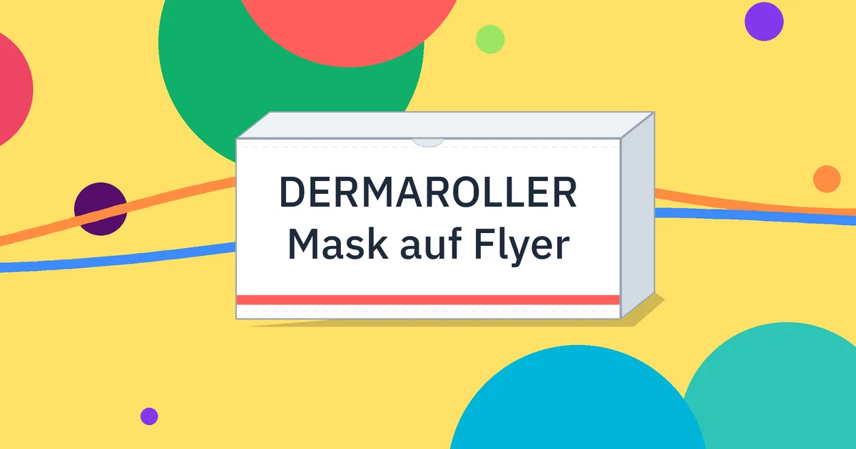 Symbolbild: Packung mit der Aufschrift DERMAROLLER Mask auf Flyer (PZN 20298792) – Verfügbarkeit und Bezug in Apotheken in Frankfurt am Main