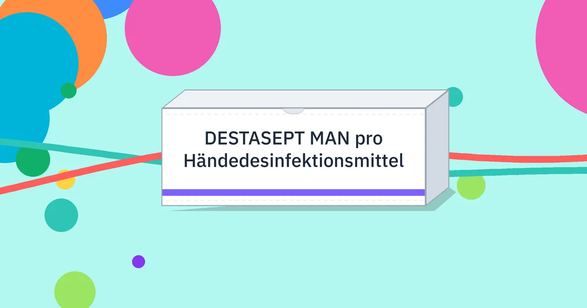 Symbolbild: Packung mit der Aufschrift DESTASEPT MAN pro Händedesinfektionsmittel (PZN 10142557) – Verfügbarkeit und Bezug in Apotheken in Frankfurt am Main
