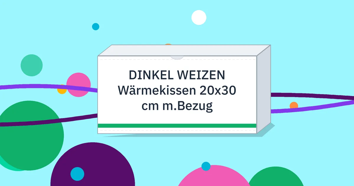 Symbolbild: Packung mit der Aufschrift DINKEL WEIZEN Wärmekissen 20x30 cm m.Bezug (PZN 00038988) – Verfügbarkeit und Bezug in Apotheken in Frankfurt am Main