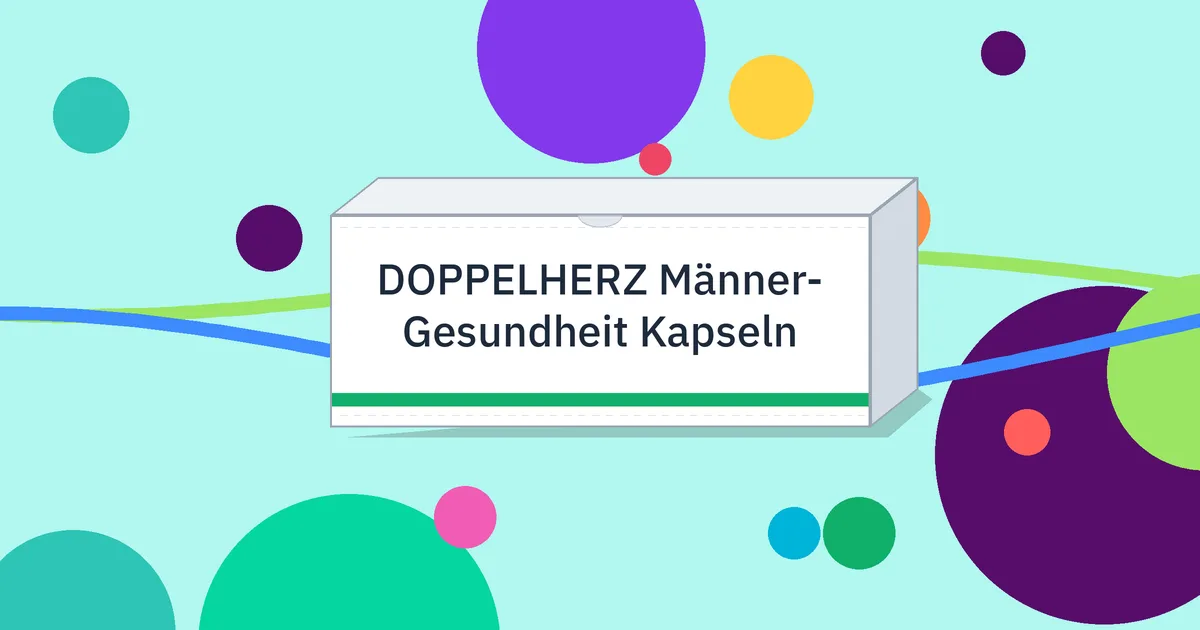 Symbolbild: Packung mit der Aufschrift DOPPELHERZ Männer-Gesundheit Kapseln (PZN 07014146) – Verfügbarkeit und Bezug in Apotheken in Frankfurt am Main