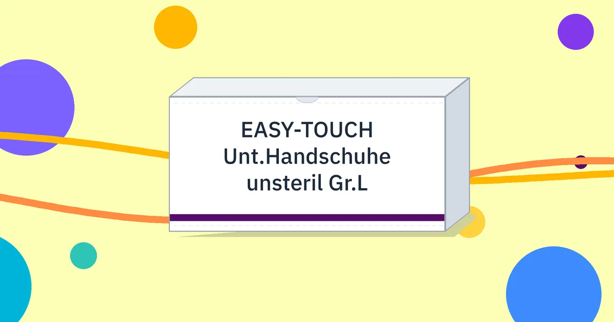 Symbolbild: Packung mit der Aufschrift EASY-TOUCH Unt.Handschuhe unsteril Gr.L (PZN 19749663) – Verfügbarkeit und Bezug in Apotheken in Frankfurt am Main