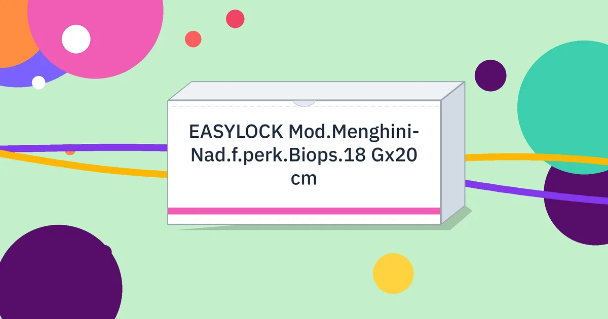 Symbolbild: Packung mit der Aufschrift EASYLOCK Mod.Menghini-Nad.f.perk.Biops.18 Gx20 cm (PZN 16362248) – Verfügbarkeit und Bezug in Apotheken in Frankfurt am Main
