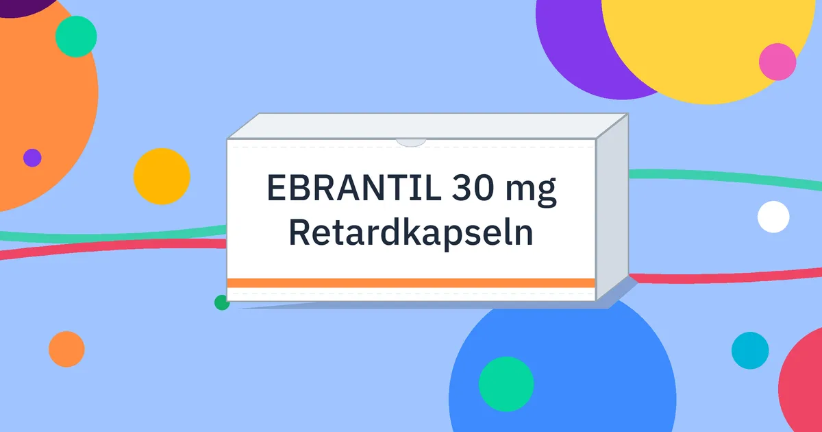 Symbolbild: Packung mit der Aufschrift EBRANTIL 30 mg Retardkapseln (PZN 04174091) – Verfügbarkeit und Bezug in Apotheken in Frankfurt am Main