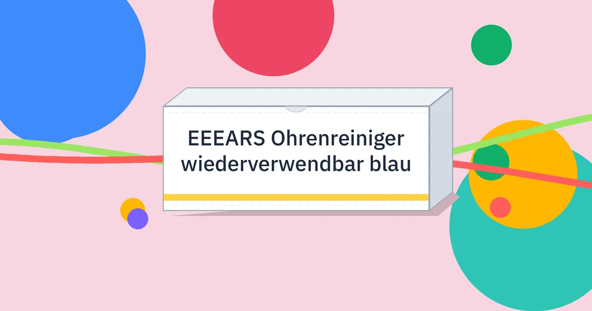 Symbolbild: Packung mit der Aufschrift EEEARS Ohrenreiniger wiederverwendbar blau (PZN 15613464) – Verfügbarkeit und Bezug in Apotheken in Frankfurt am Main