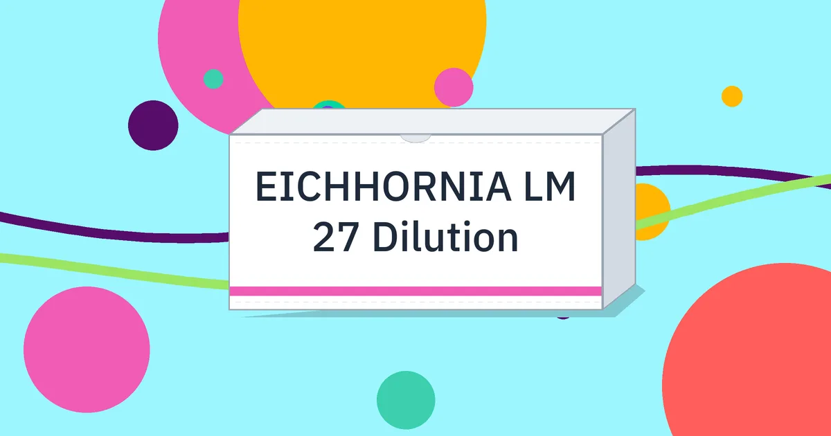 Symbolbild: Packung mit der Aufschrift EICHHORNIA LM 27 Dilution (PZN 13469075) – Verfügbarkeit und Bezug in Apotheken in Frankfurt am Main