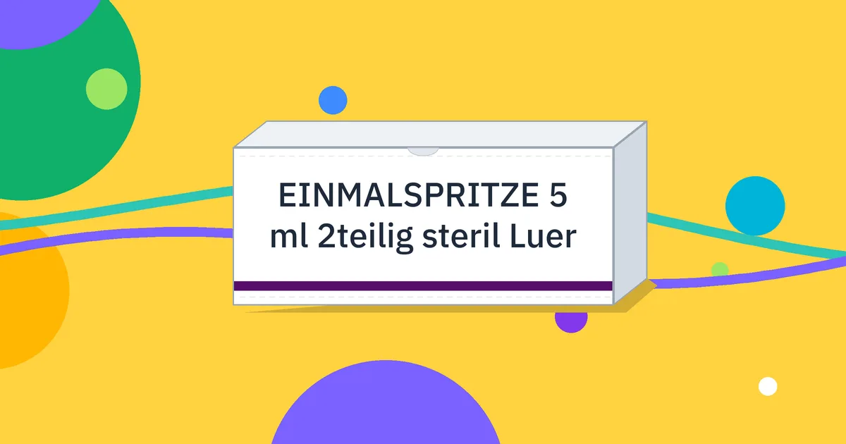 Symbolbild: Packung mit der Aufschrift EINMALSPRITZE 5 ml 2teilig steril Luer (PZN 20174937) – Verfügbarkeit und Bezug in Apotheken in Frankfurt am Main