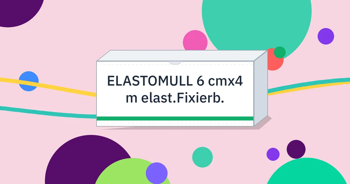 Symbolbild: Packung mit der Aufschrift ELASTOMULL 6 cmx4 m elast.Fixierb. (PZN 20289273) – Verfügbarkeit und Bezug in Apotheken in Frankfurt am Main