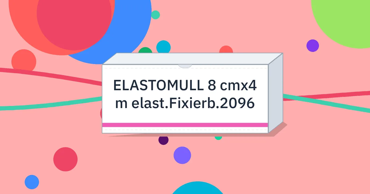 Symbolbild: Packung mit der Aufschrift ELASTOMULL 8 cmx4 m elast.Fixierb.2096 (PZN 19700266) – Verfügbarkeit und Bezug in Apotheken in Frankfurt am Main