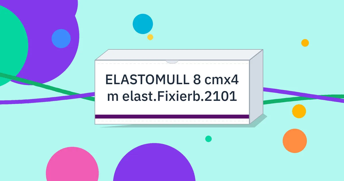 Symbolbild: Packung mit der Aufschrift ELASTOMULL 8 cmx4 m elast.Fixierb.2101 (PZN 12656668) – Verfügbarkeit und Bezug in Apotheken in Frankfurt am Main