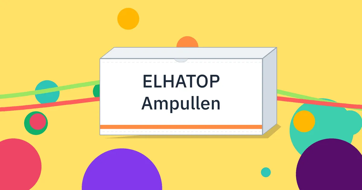 Symbolbild: Packung mit der Aufschrift ELHATOP Ampullen (PZN 04189885) – Verfügbarkeit und Bezug in Apotheken in Frankfurt am Main