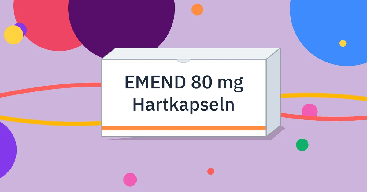 Symbolbild: Packung mit der Aufschrift EMEND 80 mg Hartkapseln (PZN 20399748) – Verfügbarkeit und Bezug in Apotheken in Frankfurt am Main