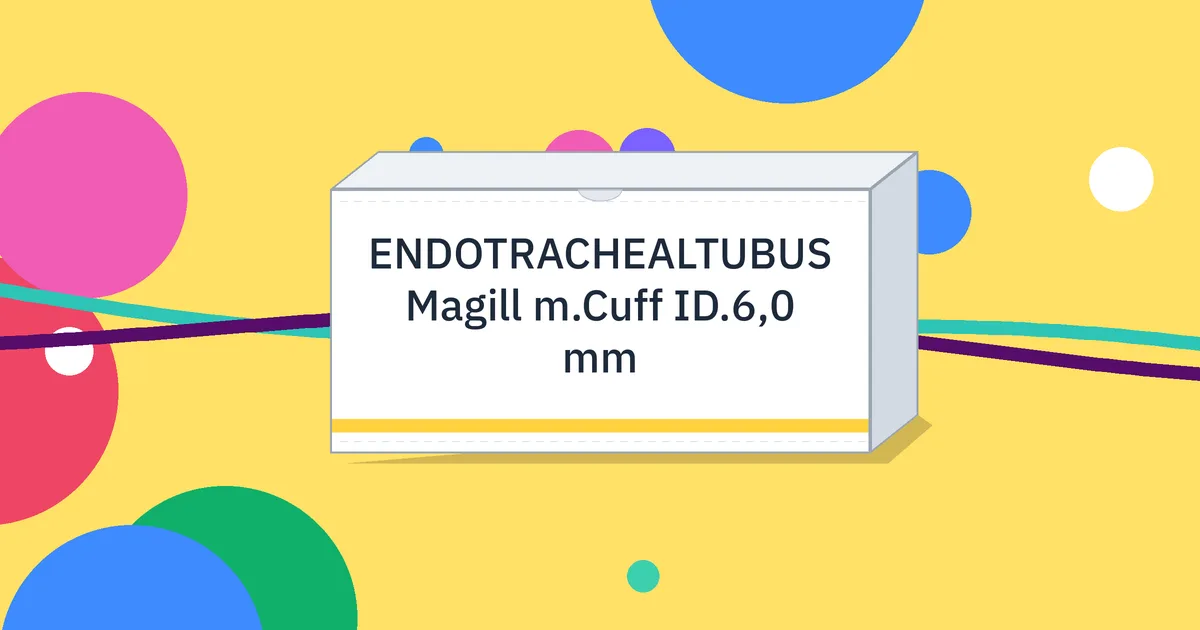Symbolbild: Packung mit der Aufschrift ENDOTRACHEALTUBUS Magill m.Cuff ID.6,0 mm (PZN 07217501) – Verfügbarkeit und Bezug in Apotheken in Frankfurt am Main