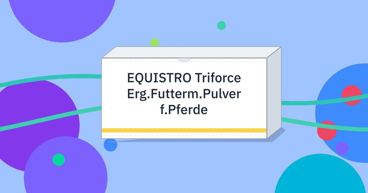 Symbolbild: Packung mit der Aufschrift EQUISTRO Triforce Erg.Futterm.Pulver f.Pferde (PZN 16361964) – Verfügbarkeit und Bezug in Apotheken in Frankfurt am Main