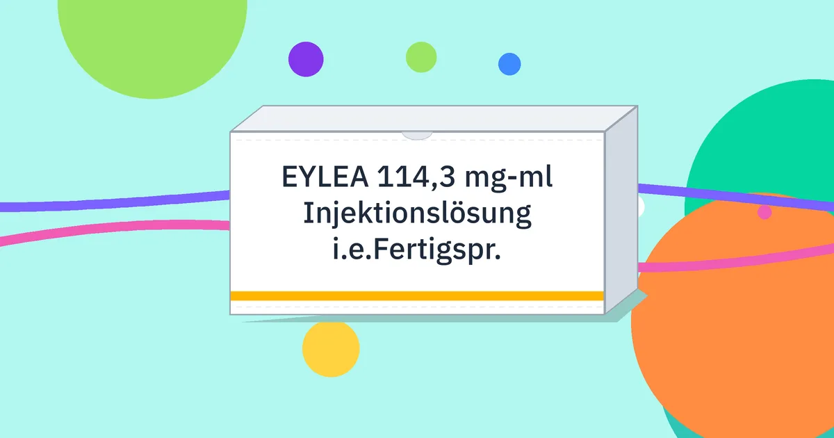 Symbolbild: Packung mit der Aufschrift EYLEA 114,3 mg-ml Injektionslösung i.e.Fertigspr. (PZN 19625926) – Verfügbarkeit und Bezug in Apotheken in Frankfurt am Main