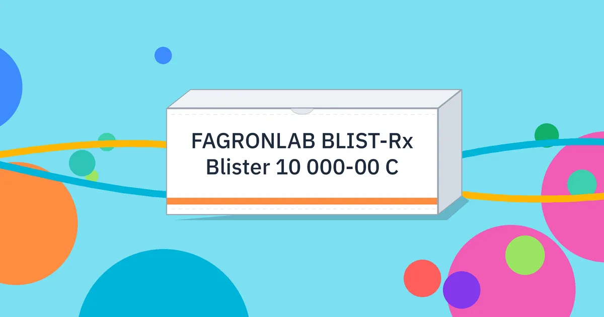 Symbolbild: Packung mit der Aufschrift FAGRONLAB BLIST-Rx Blister 10 000-00 C (PZN 19404272) – Verfügbarkeit und Bezug in Apotheken in Frankfurt am Main