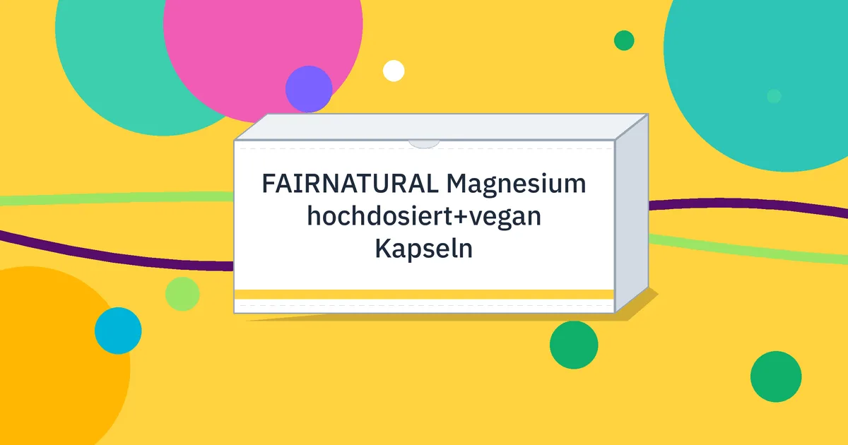 Symbolbild: Packung mit der Aufschrift FAIRNATURAL Magnesium hochdosiert+vegan Kapseln (PZN 20328441) – Verfügbarkeit und Bezug in Apotheken in Frankfurt am Main