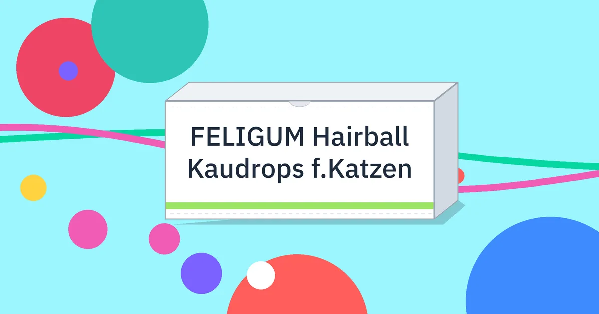 Symbolbild: Packung mit der Aufschrift FELIGUM Hairball Kaudrops f.Katzen (PZN 11095771) – Verfügbarkeit und Bezug in Apotheken in Frankfurt am Main