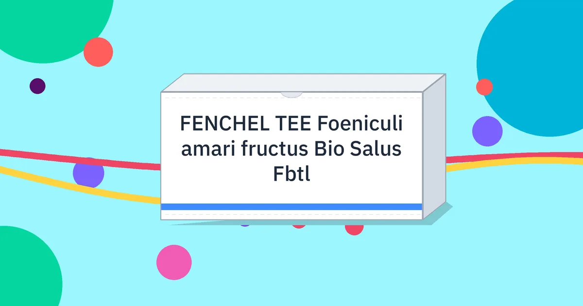 Symbolbild: Packung mit der Aufschrift FENCHEL TEE Foeniculi amari fructus Bio Salus Fbtl (PZN 05369508) – Verfügbarkeit und Bezug in Apotheken in Frankfurt am Main
