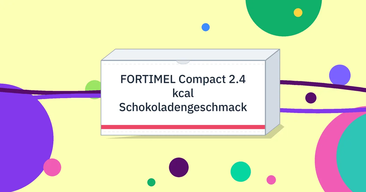 Symbolbild: Packung mit der Aufschrift FORTIMEL Compact 2.4 kcal Schokoladengeschmack (PZN 19751507) – Verfügbarkeit und Bezug in Apotheken in Frankfurt am Main