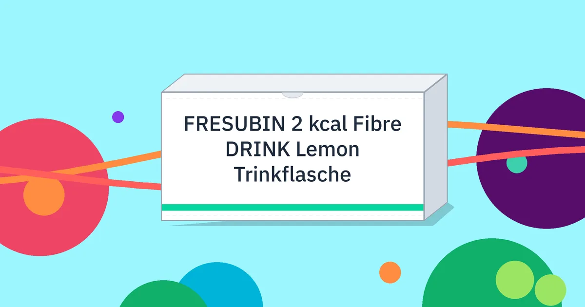 Symbolbild: Packung mit der Aufschrift FRESUBIN 2 kcal Fibre DRINK Lemon Trinkflasche (PZN 06964667) – Verfügbarkeit und Bezug in Apotheken in Frankfurt am Main