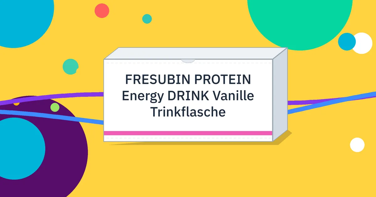 Symbolbild: Packung mit der Aufschrift FRESUBIN PROTEIN Energy DRINK Vanille Trinkflasche (PZN 20207482) – Verfügbarkeit und Bezug in Apotheken in Frankfurt am Main