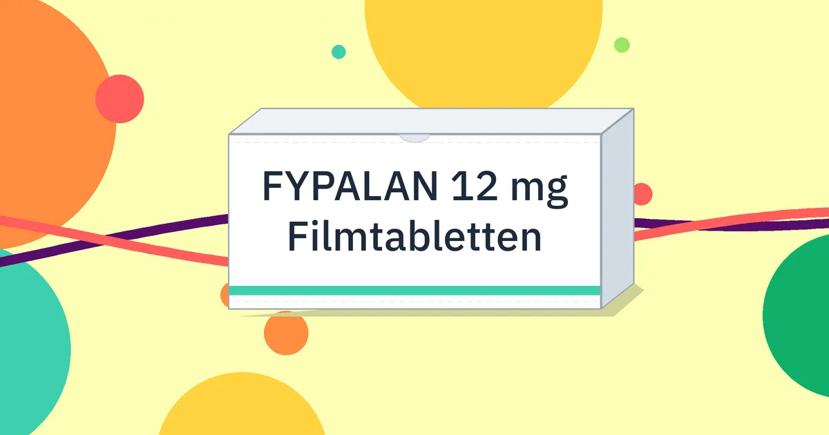 Symbolbild: Packung mit der Aufschrift FYPALAN 12 mg Filmtabletten (PZN 20333318) – Verfügbarkeit und Bezug in Apotheken in Frankfurt am Main