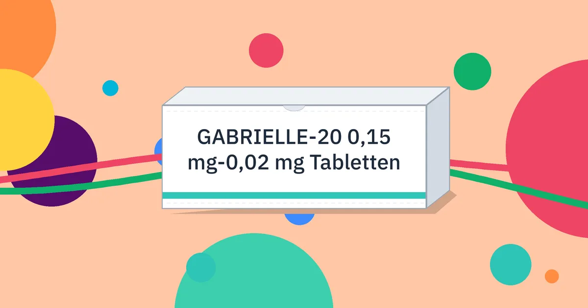 Symbolbild: Packung mit der Aufschrift GABRIELLE-20 0,15 mg-0,02 mg Tabletten (PZN 09530082) – Verfügbarkeit und Bezug in Apotheken in Frankfurt am Main